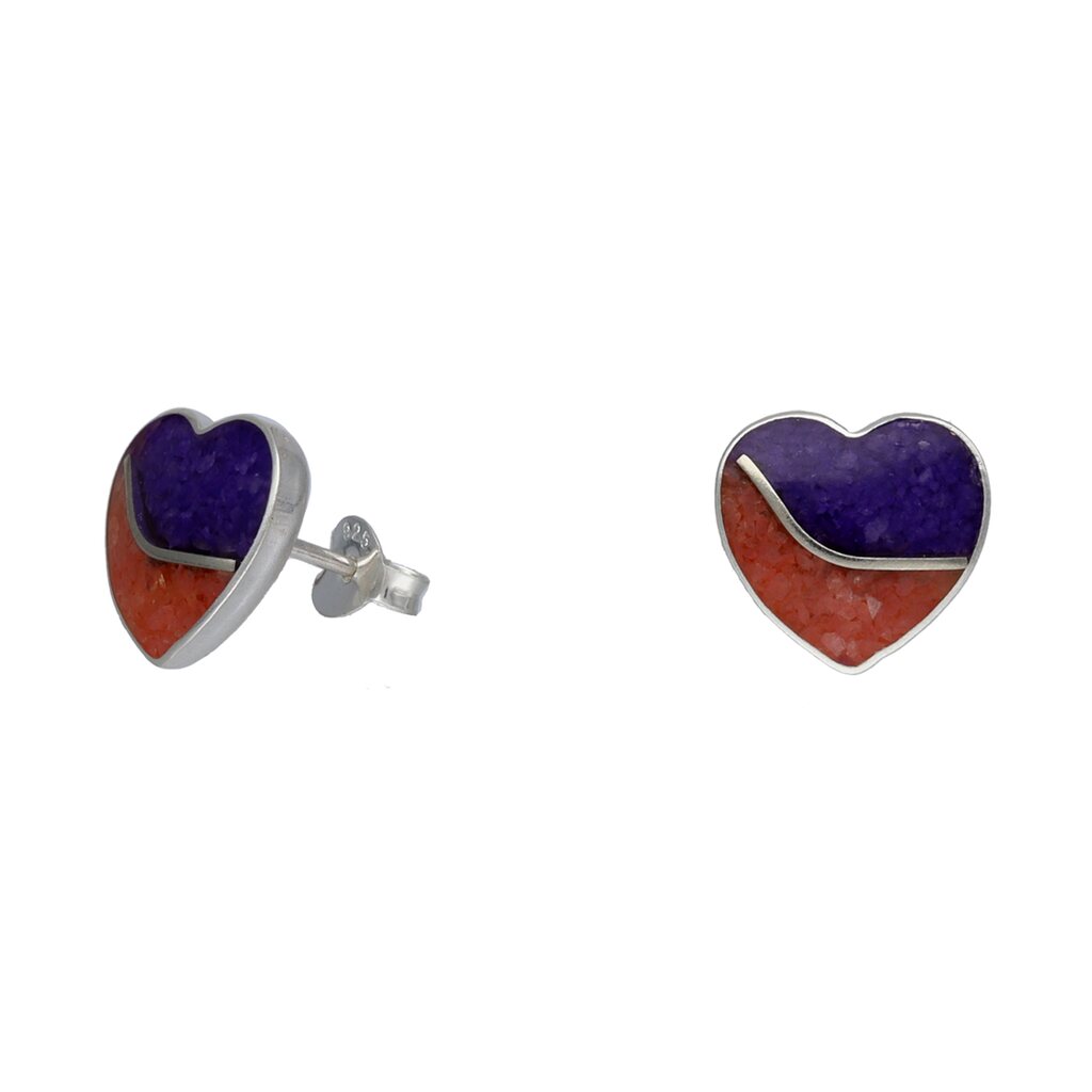 Aro Corazón Piedra Picada Bicolor - Aros - Apegado Lapidado, Perlas y ... Aro Corazón Piedra Picada Bicolor - Aros - Apegado Lapidado, Perlas y ...